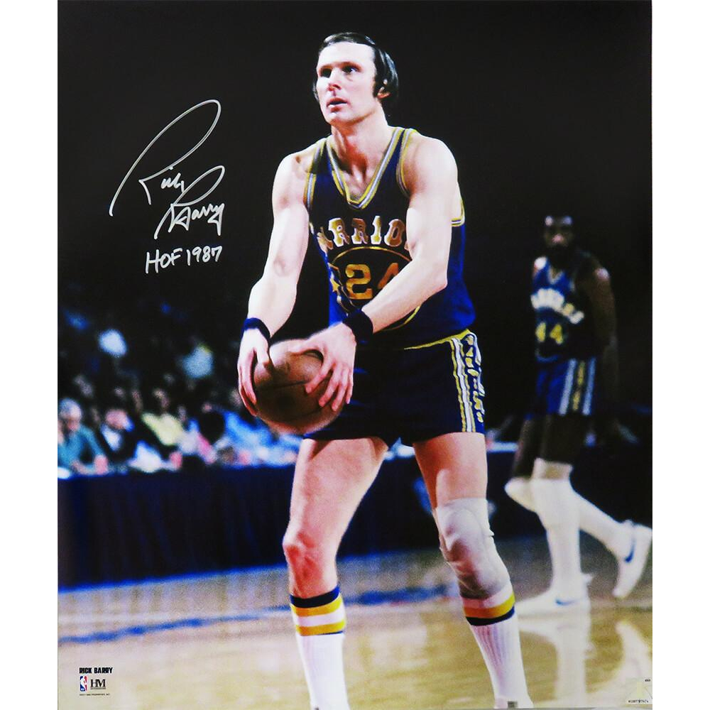 Rick Barry Signed Warriors 16x20 Photo Inscribed "HOF 1987" (Schwartz ...