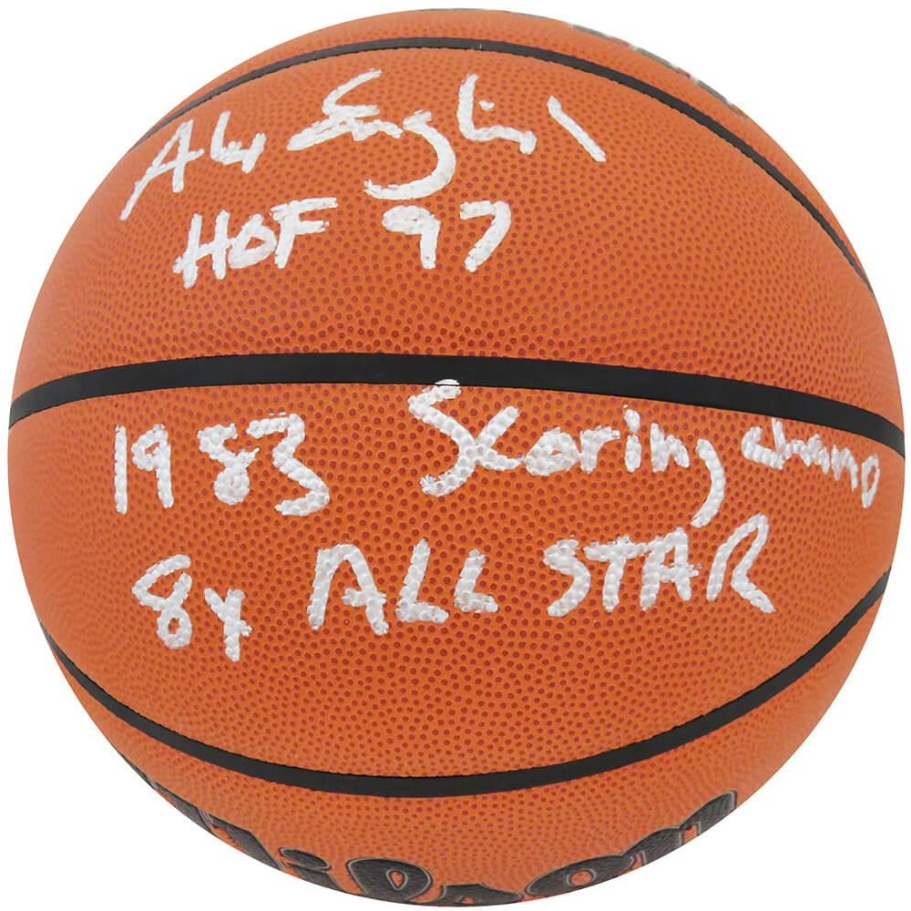 Alex English Signed NBA Basketball with Multiple Career Stat ...