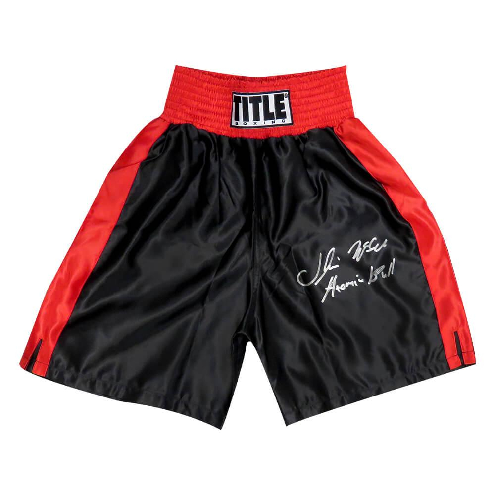 Oliver McCall Signed Signed Boxing Trunks Inscribed "Atomic Bull ...