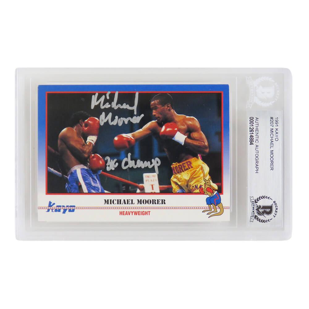 Michael Moorer Signed 1991 Kayo Boxing #207 Inscribed "3x Champ" (BGS ...