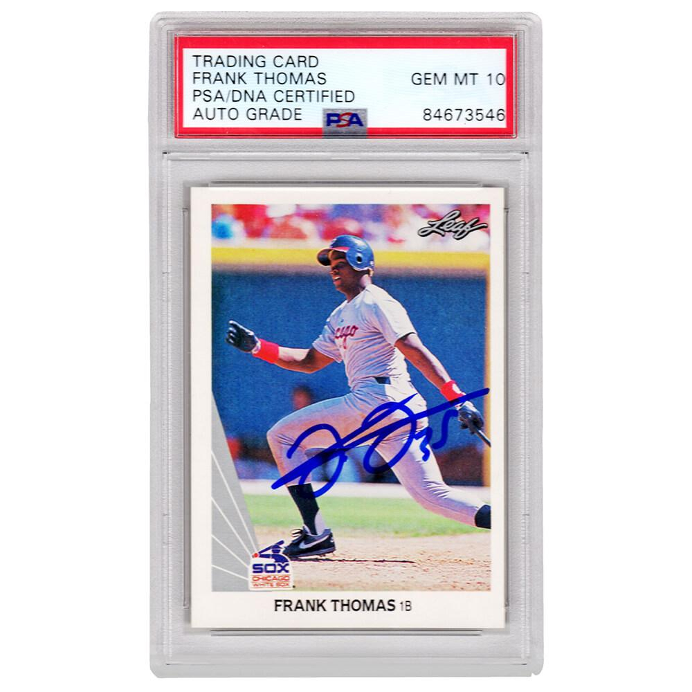 Frank Thomas Signed 1990 Leaf #300 RC (PSA | Autograph Graded 10 ...