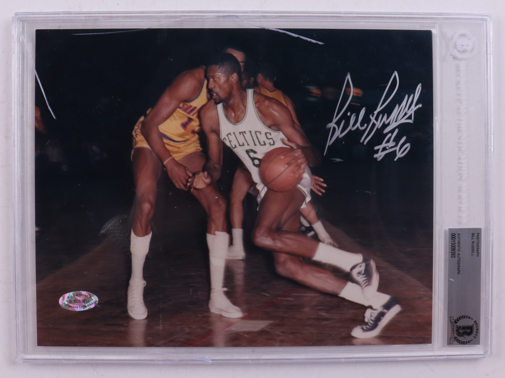 Bill Russell Signed Celtics 8x10 Photo Inscribed "#6" (Beckett ...
