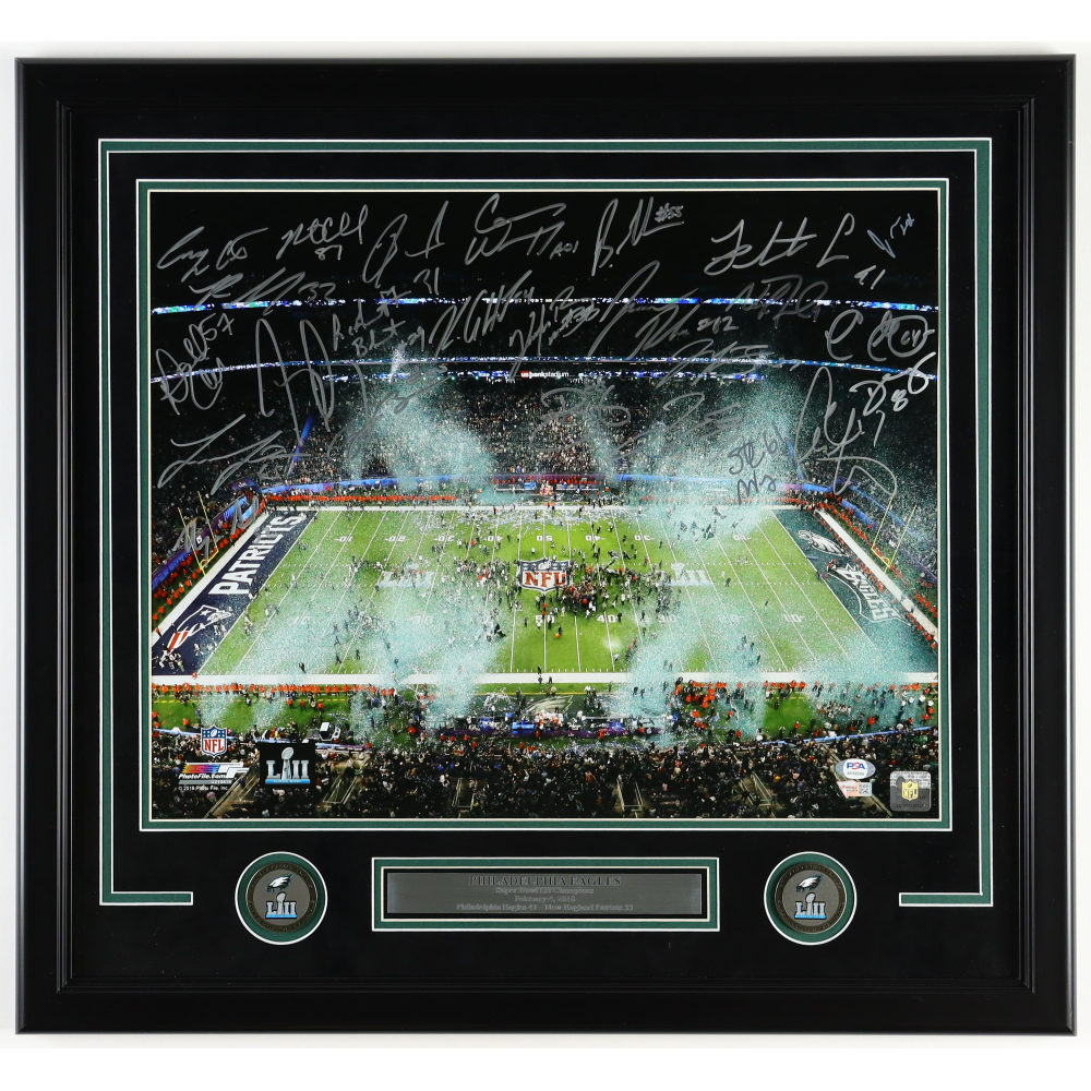 2017 Eagles Super Bowl LII Champions Custom Framed Photo Team-Signed By ...