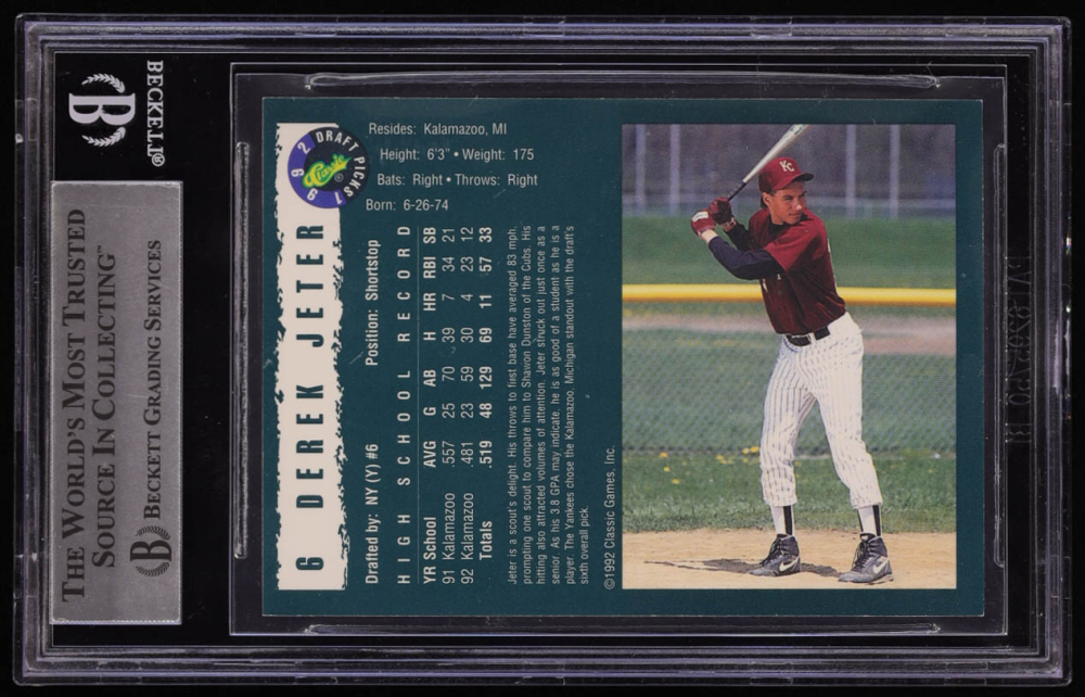 Derek Jeter 1992 Classic Draft Picks #6 RC (BGS 9) | Pristine Auction