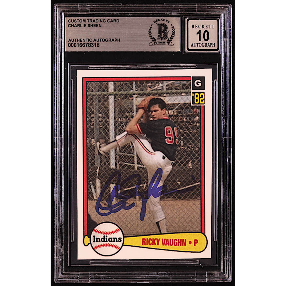 Charlie Sheen Signed "Major League" Trading Card (BGS | Autograph Grade ...