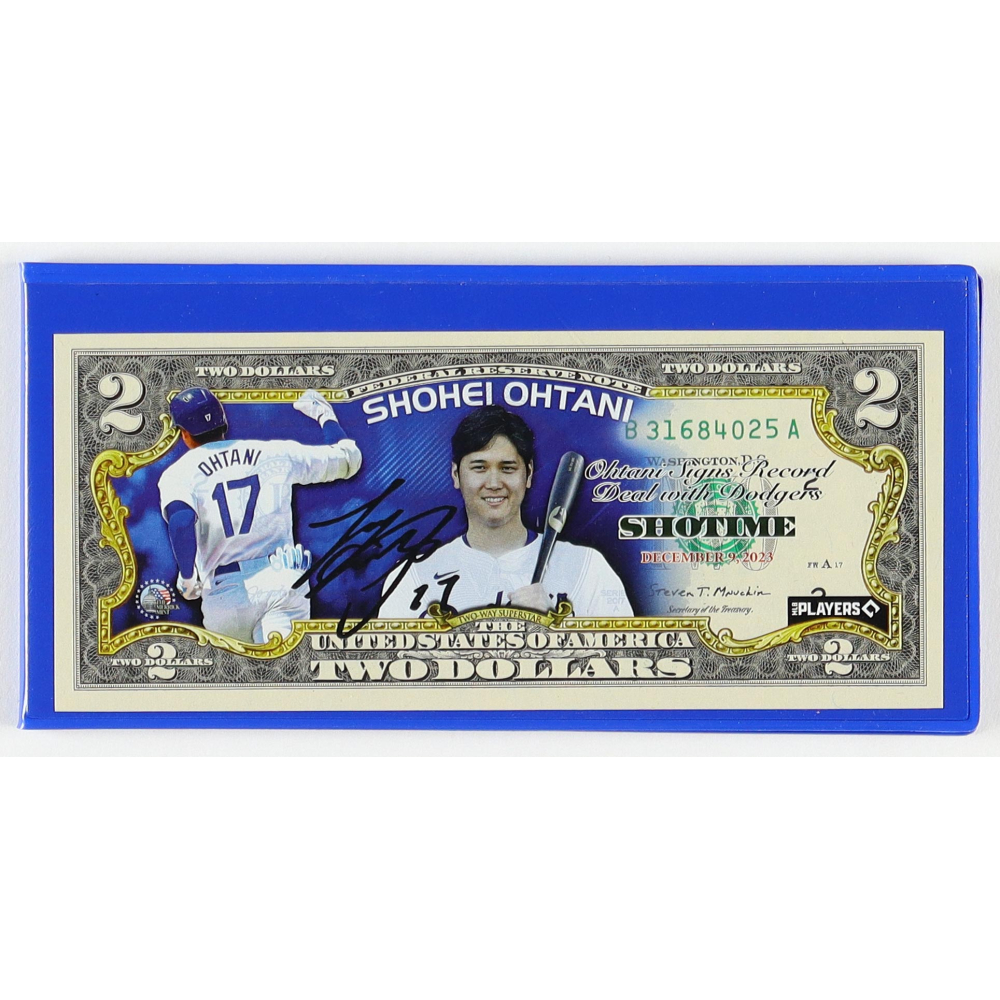 Shohei Ohtani Dodgers Genuine Legal Tender Colorized U.S. $2.00 Two Dollar Bill Commemorative ...