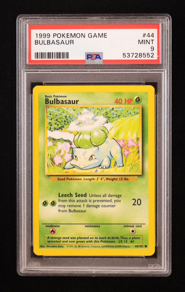 Bulbasaur Pokemon 1999 Base Unlimited #44 (PSA 9) | Pristine Auction