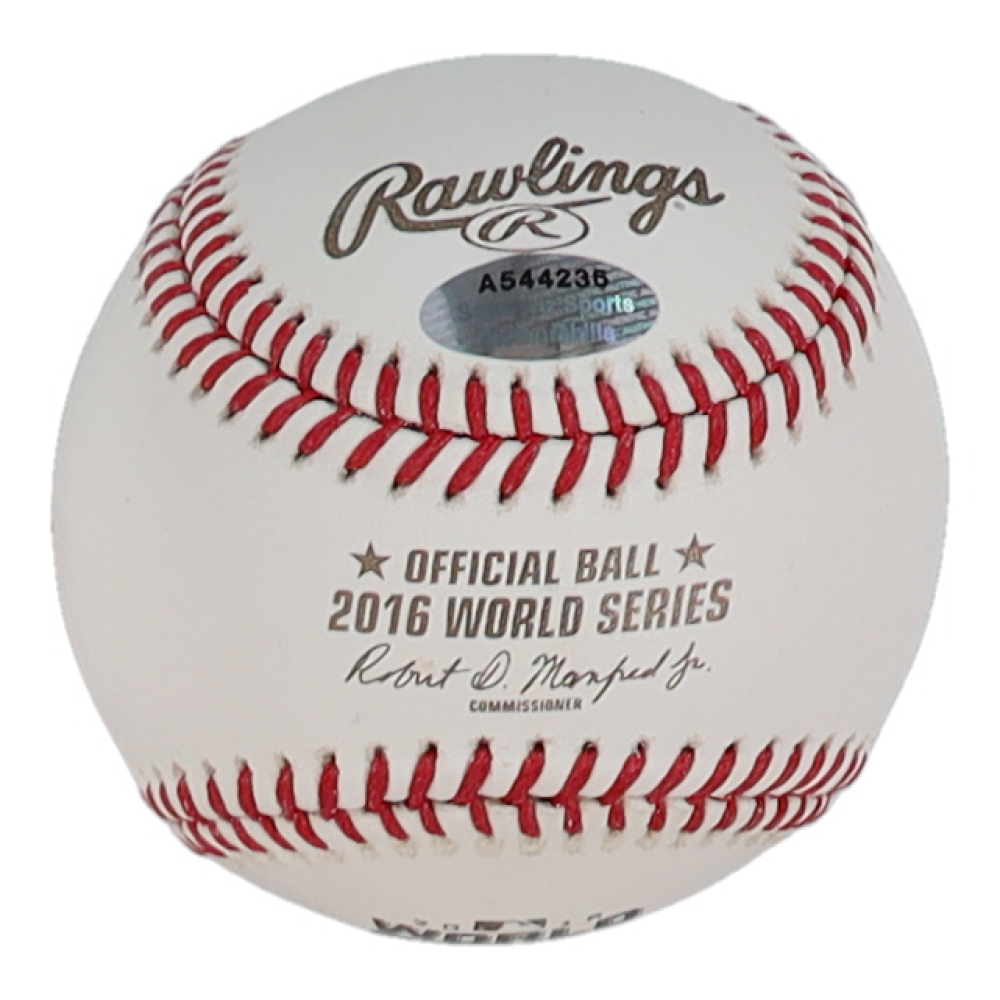 David Ross Signed 2016 World Series Logo Baseball Inscribed "G-PA Rossy ...