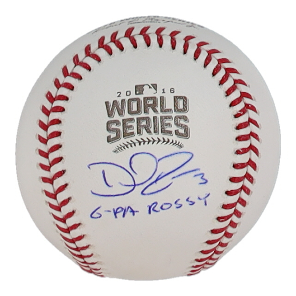 David Ross Signed 2016 World Series Logo Baseball Inscribed "G-PA Rossy ...