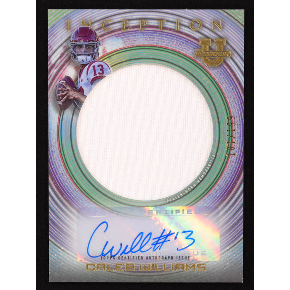 Caleb Williams 2022-23 Bowman Inception University Jumbo Relic ...