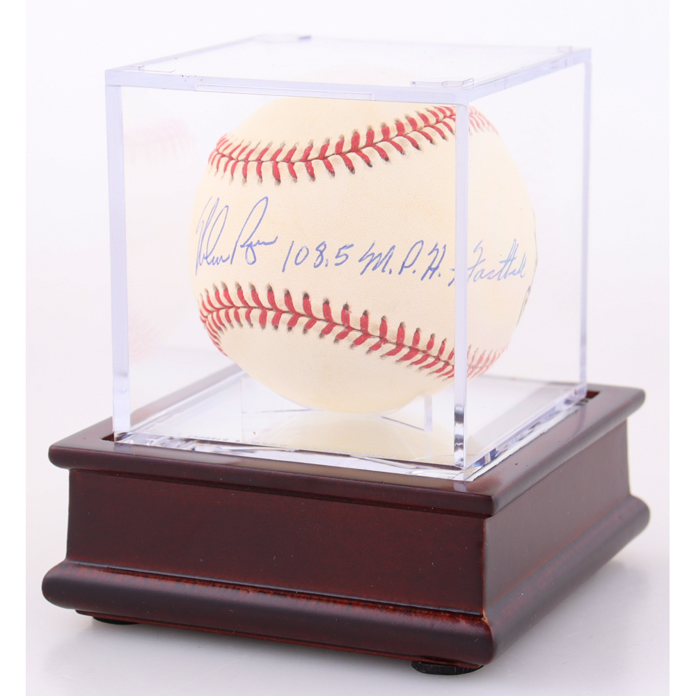 Nolan Ryan Signed ONL Baseball with Display Case Inscribed "108.5 M.P.H ...