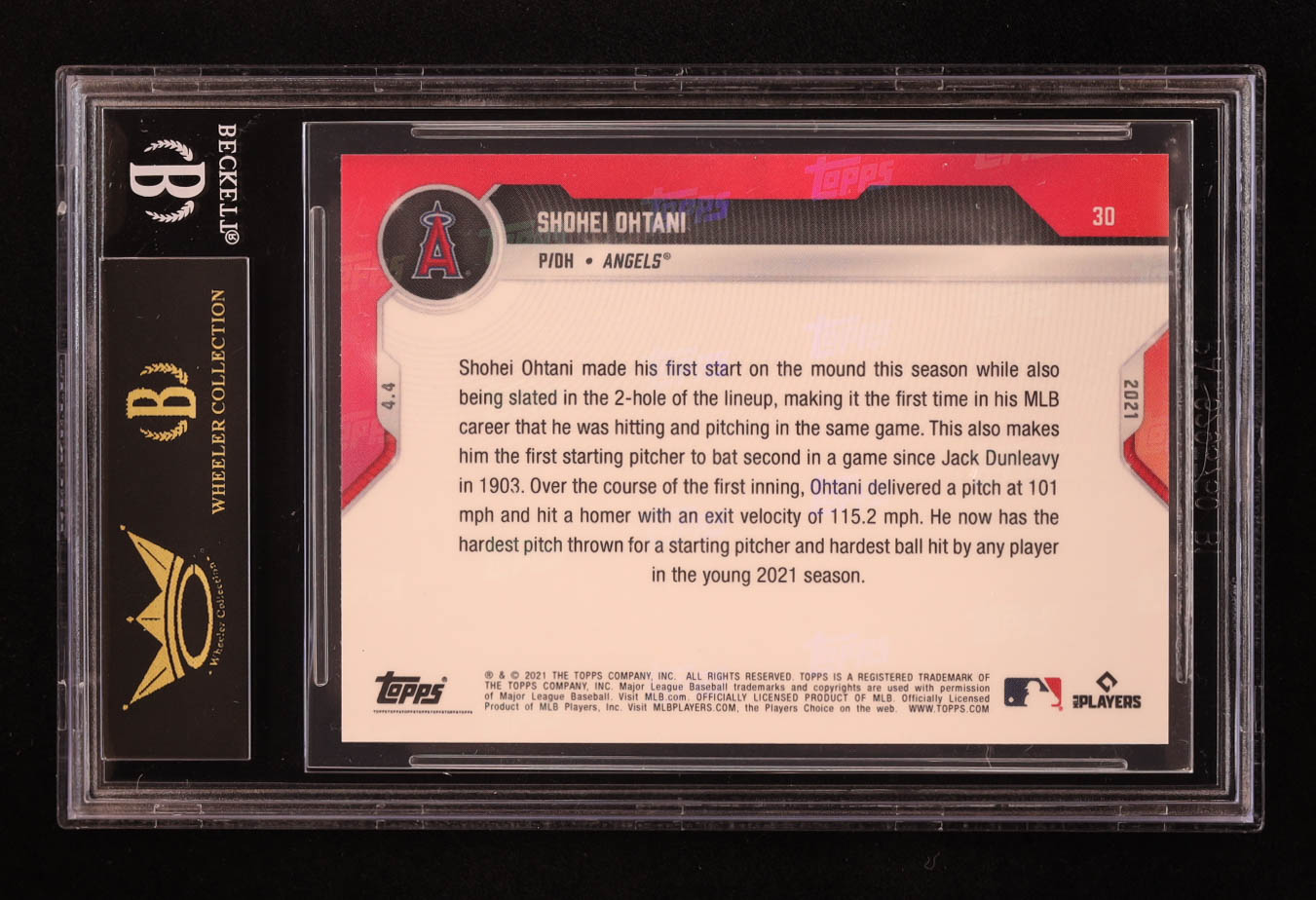 Shohei Ohtani 2021 Topps Now #30 (BGS Black Label 10) | Pristine Auction
