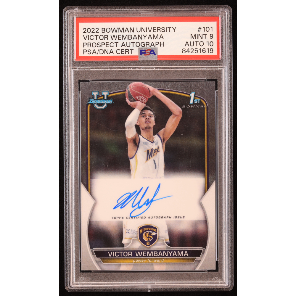 Victor Wembanyama 2022-23 Bowman Chrome University Prospect Autographs ...