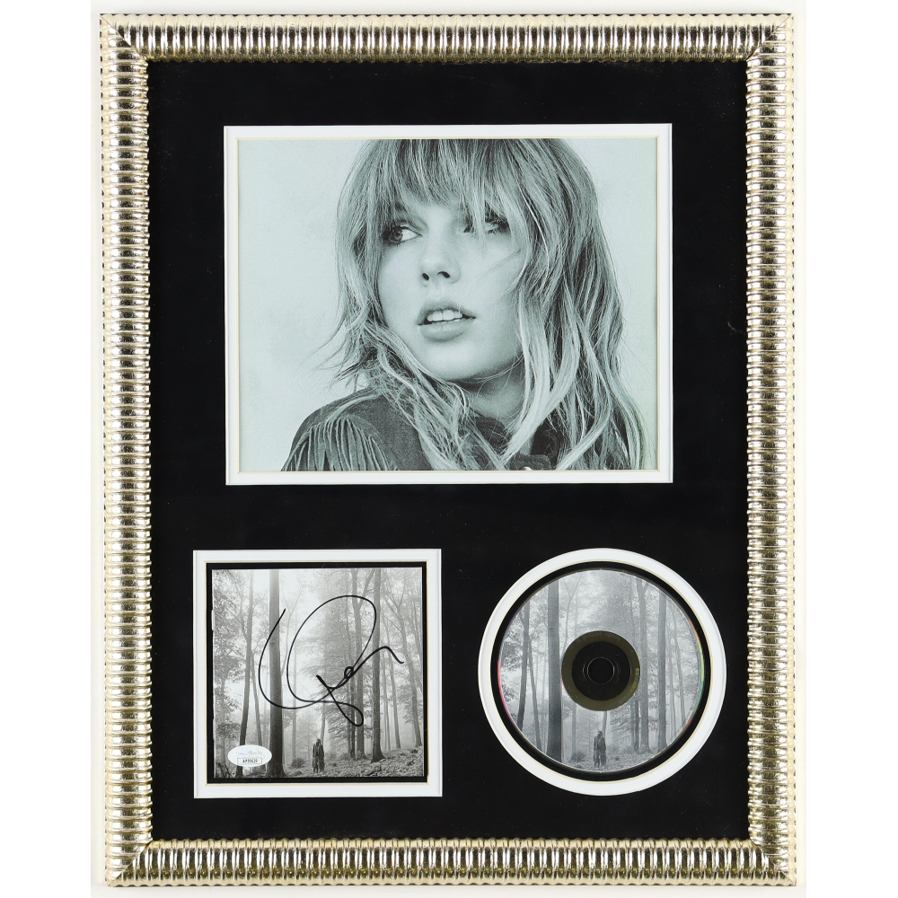 Taylor Swift Signed Custom Framed "Folklore" CD Album Insert Display ...