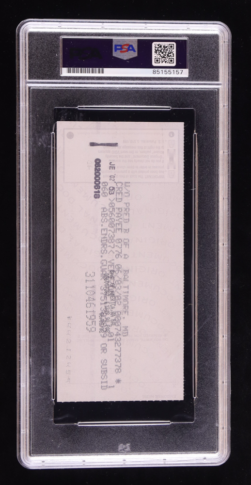 Johnny Unitas Signed 2002 Personal Bank Check (PSA | Autograph Graded ...