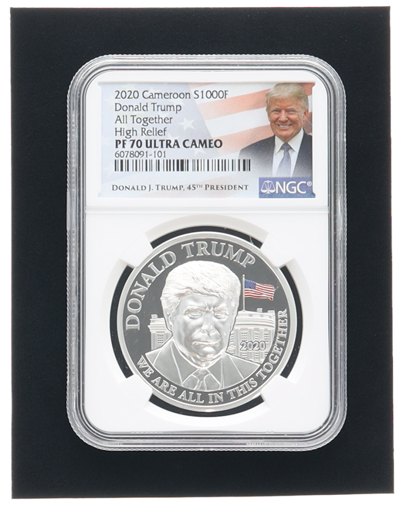 2020 Cameroon 1,000 Francs Silver Coin - Donald Trump All Together ...