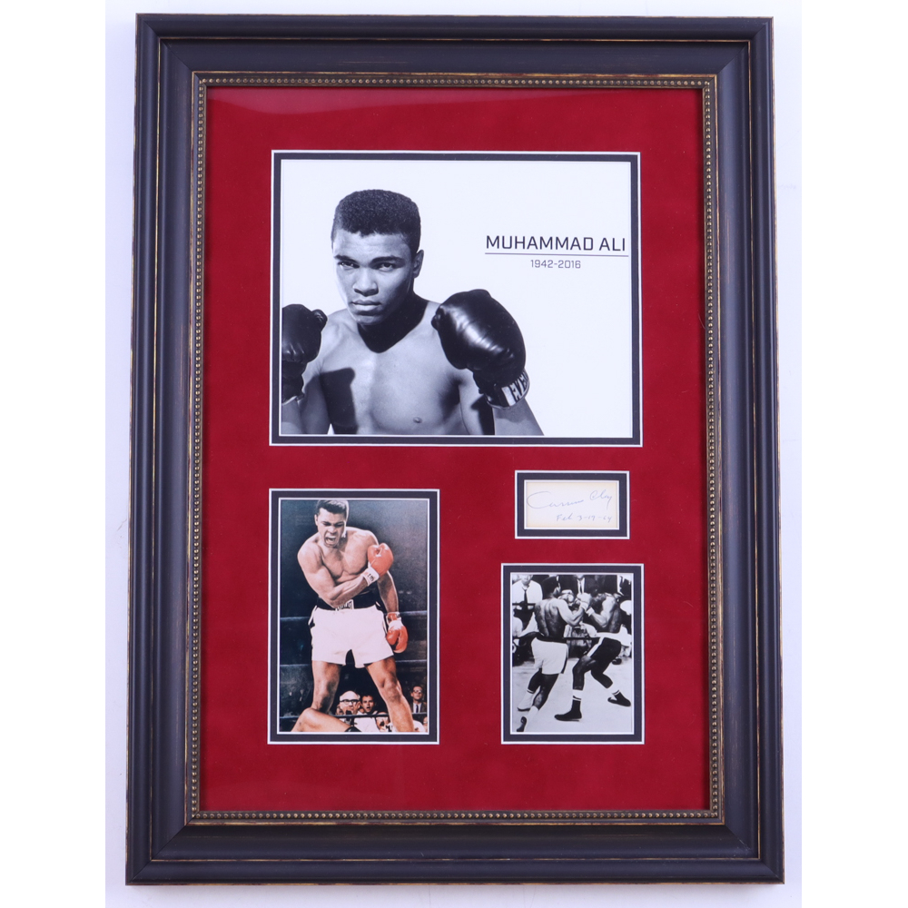 Muhammad Ali Custom Framed Cut Display Signed and Inscribed “Cassius ...