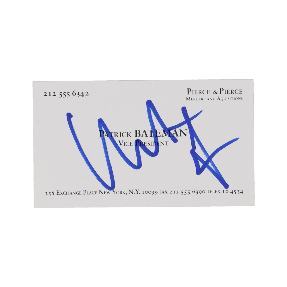 Christian Bale Signed "American Psycho" Business Card (JSA) | Pristine ...