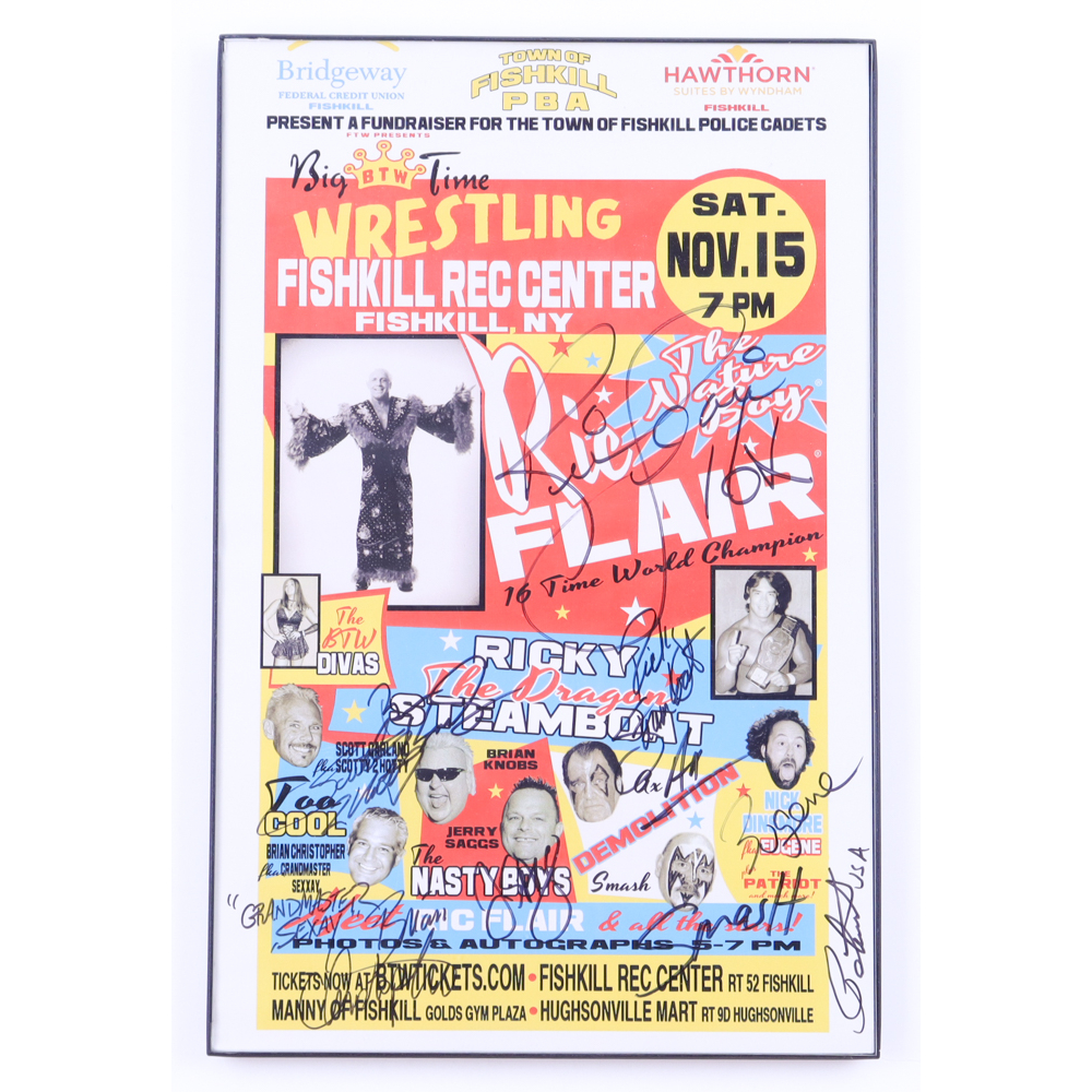 Big Time Wrestling Custom Framed Poster Signed by (9) with Ric Flair ...