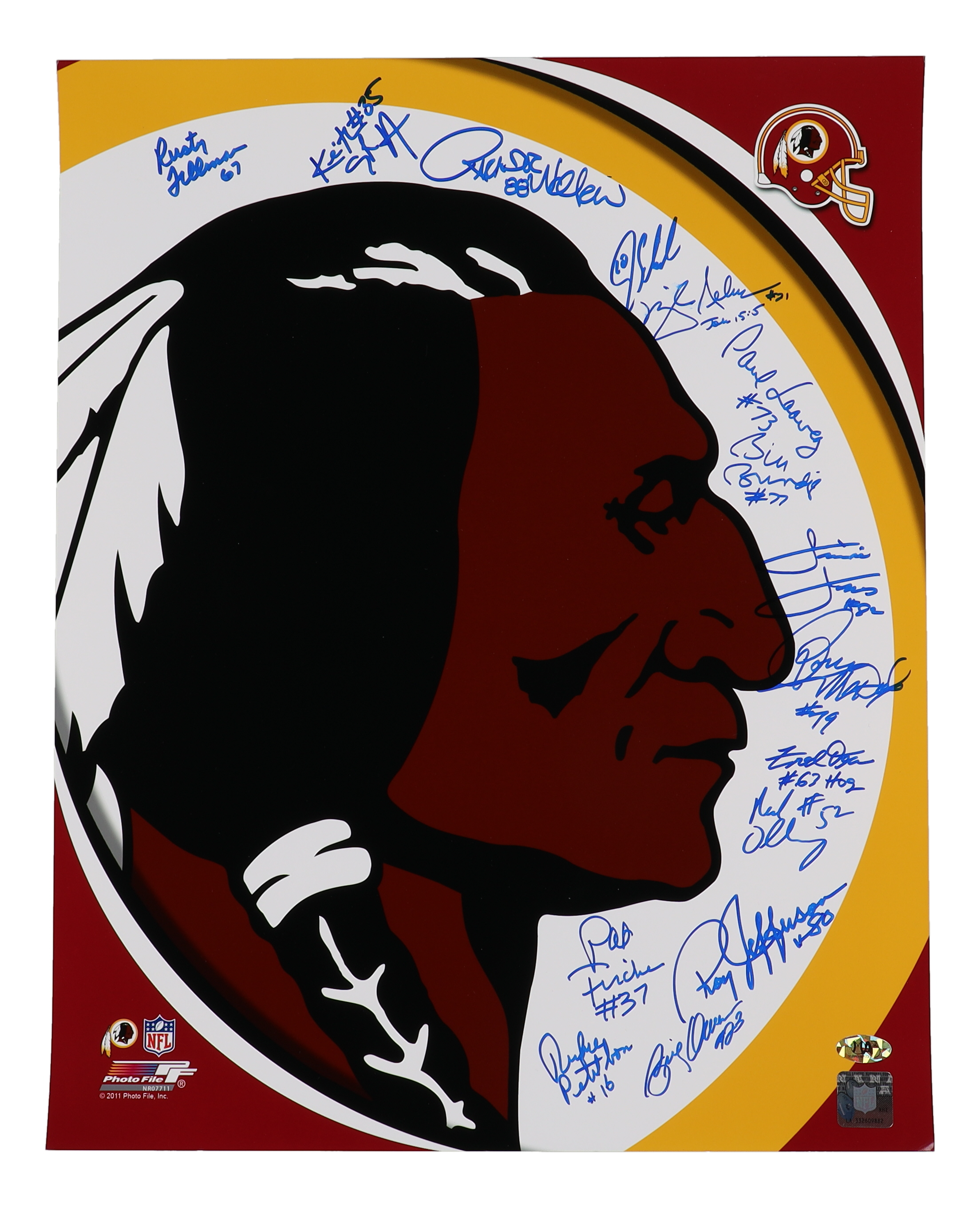 Redskins 16x20 Photo Signed by (15) with Fred Dean, Brig Owens, Ron ...