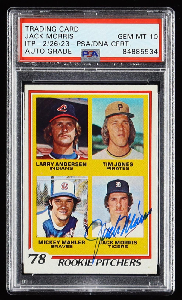 Jack Morris Signed 1978 Topps #703 Rookie Pitchers / Larry Andersen ...