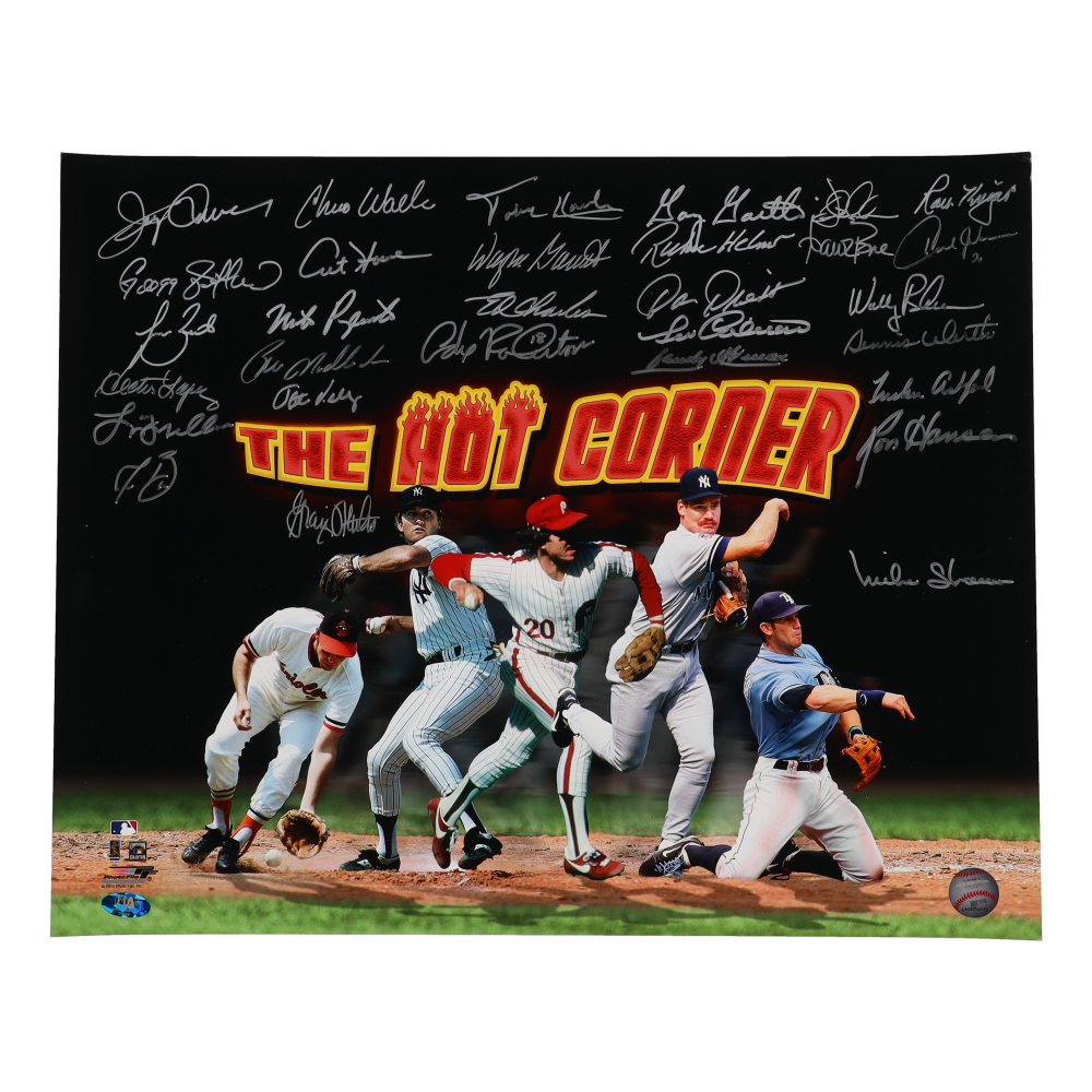 "The Hot Corner" 16x20 Photo Signed By (30) with Wade Boggs, Graig Nettles, Tom Herr, Bill ...