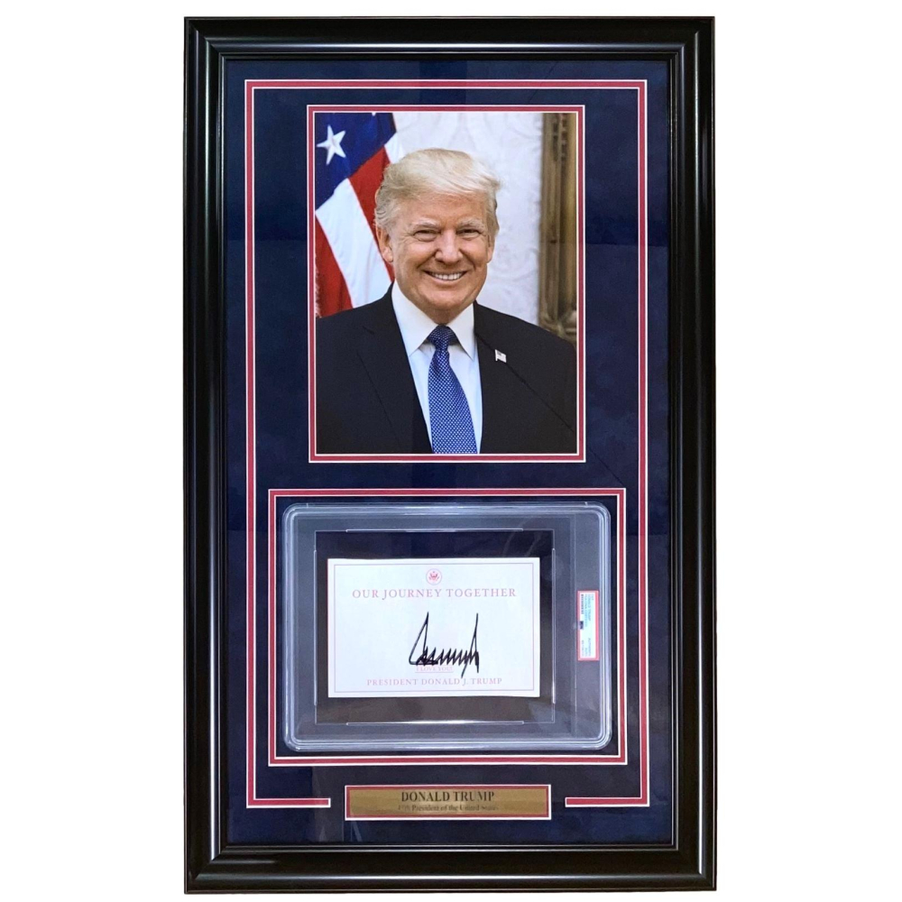 Donald Trump Signed Custom Framed Book Insert Display (PSA) | Pristine ...