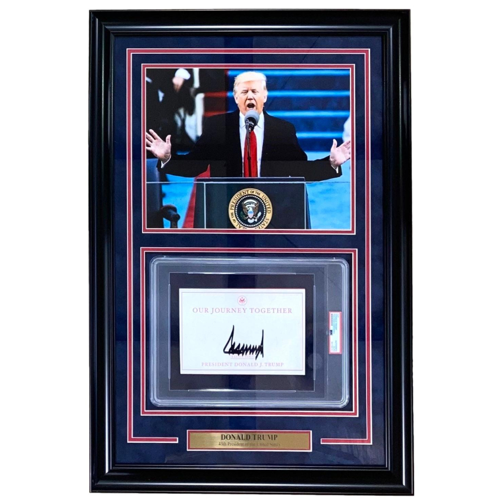 Donald Trump Signed Custom Framed Book Insert Display (PSA) | Pristine ...