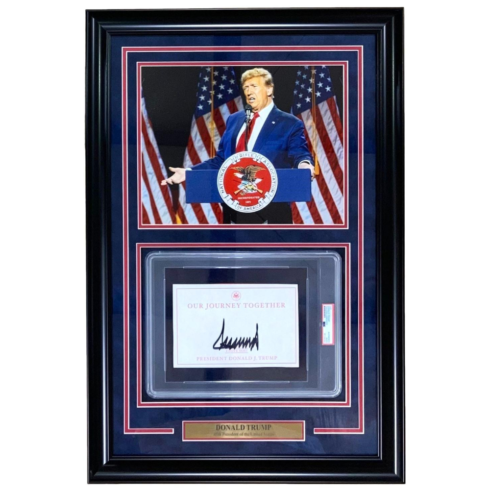 Donald Trump Signed Custom Framed Book Insert Display (PSA) | Pristine ...
