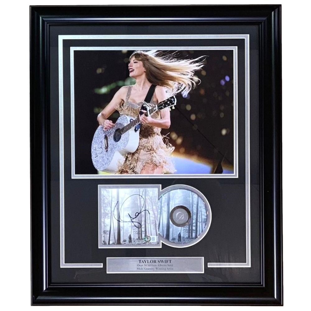 Taylor Swift Signed Custom Framed "Folklore" CD Album Insert Display ...
