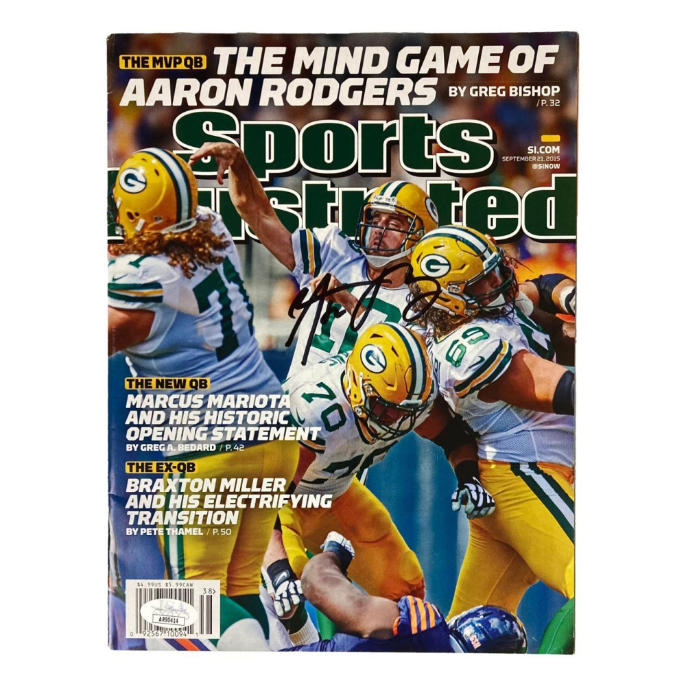 Aaron Rodgers Signed 2015 "Sports Illustrated" Magazine (Beckett ...