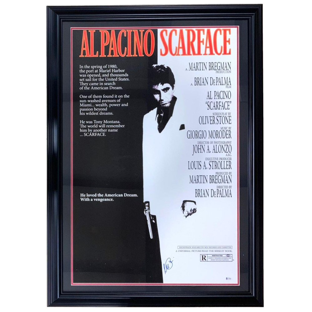 Al Pacino Signed "Scarface" Custom Framed Movie Poster (Beckett ...