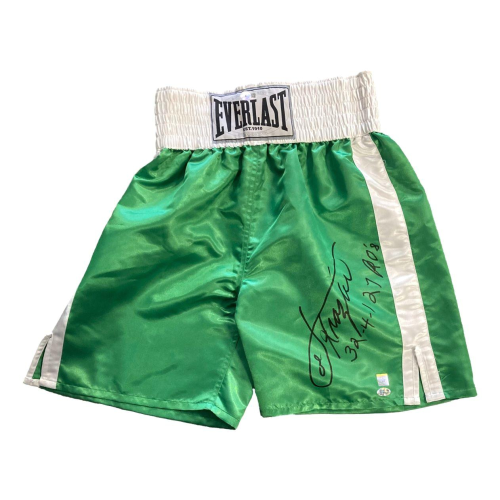 Joe Frazier Signed Everlast Boxing Trunks Inscribed "34-4-1 27 KOs ...