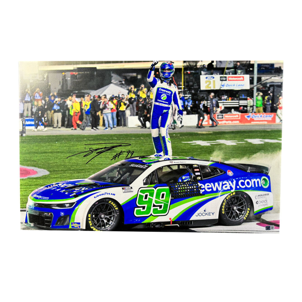 Daniel Suárez Signed NASCAR 2024 Atlanta Win Celebration 20x30 Gallery Wrapped Photo on ...