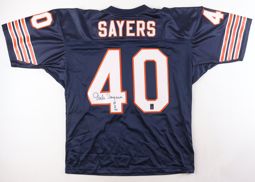 Gale Sayers Signed Bears Jersey Inscribed "HOF 77" (Sayers) | Pristine ...