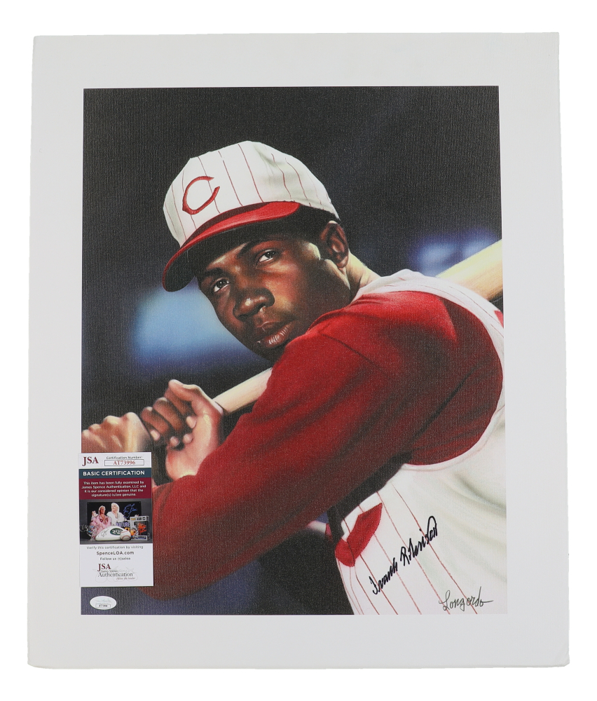 Frank Robinson Signed Reds Lithograph on Canvas (JSA) | Pristine Auction