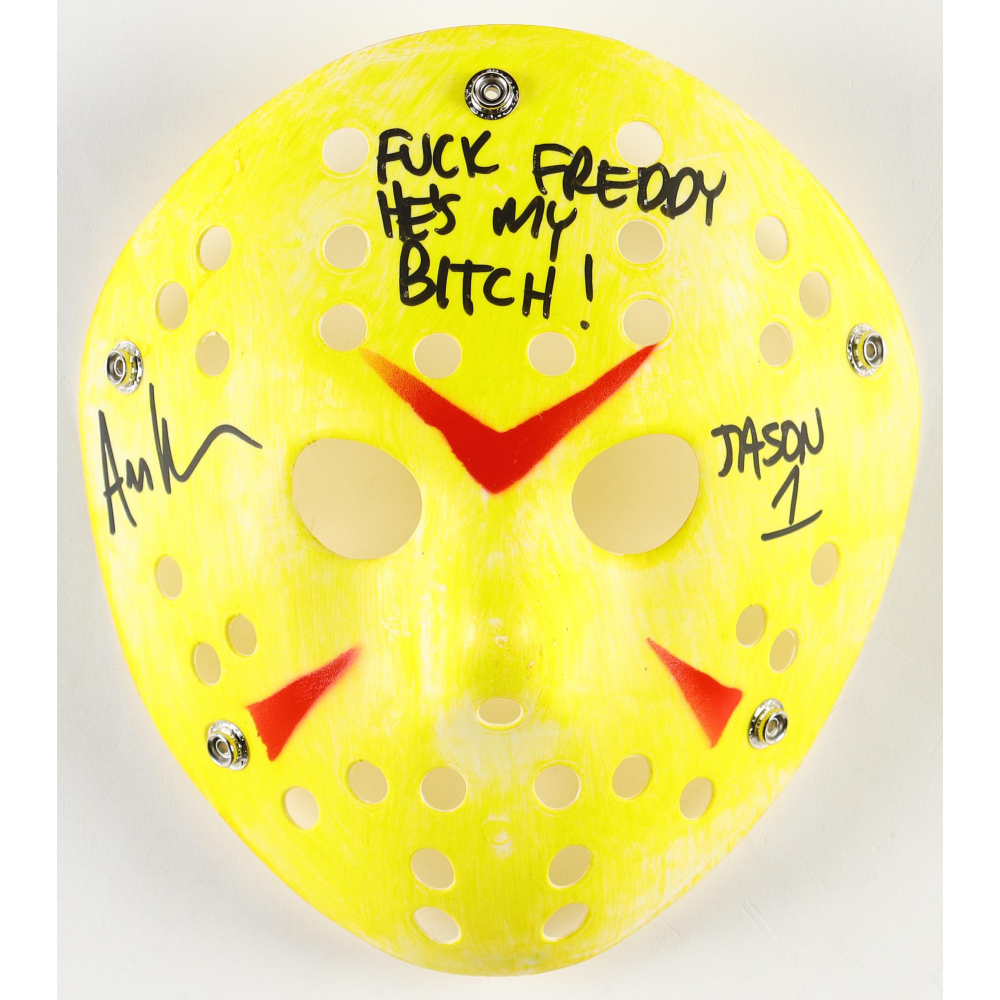 Ari Lehman Signed "Friday the 13th" Mask Inscribed "F*** Freddy He's My ...