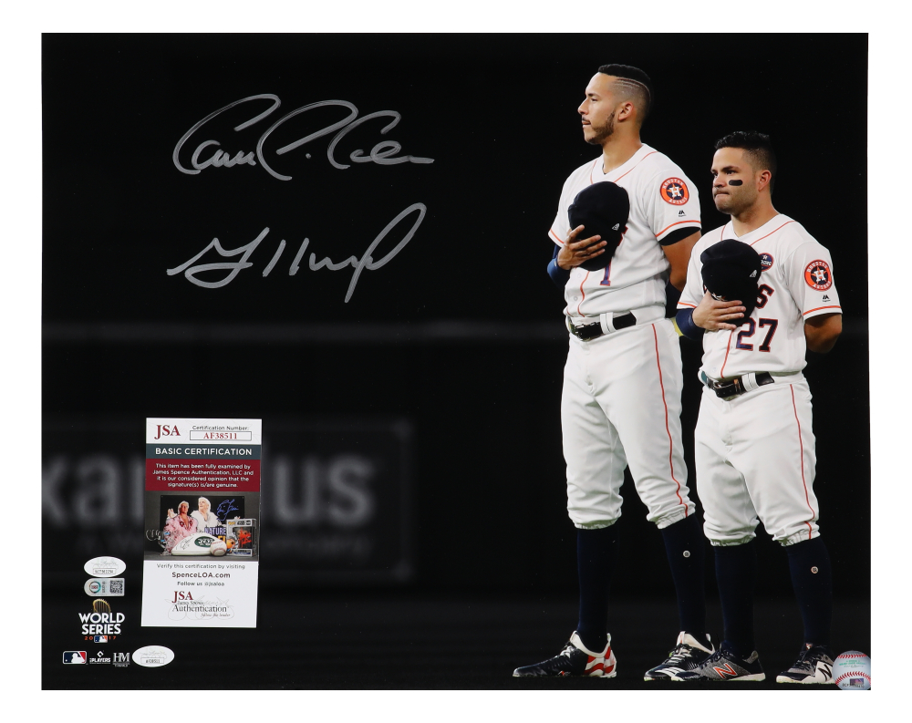Jose Altuve & Carlos Correa Signed Astros 16x20 Photo (JSA) | Pristine ...