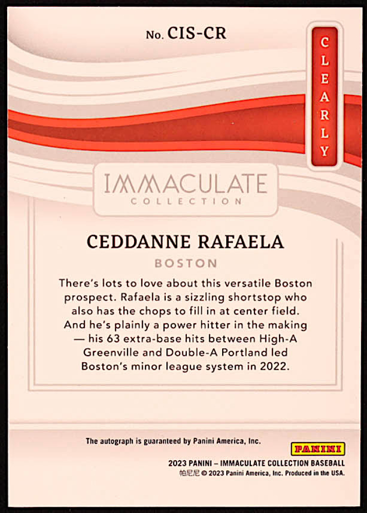 Ceddanne Rafaela 2023 Immaculate Collection Clearly Immaculate Material ...