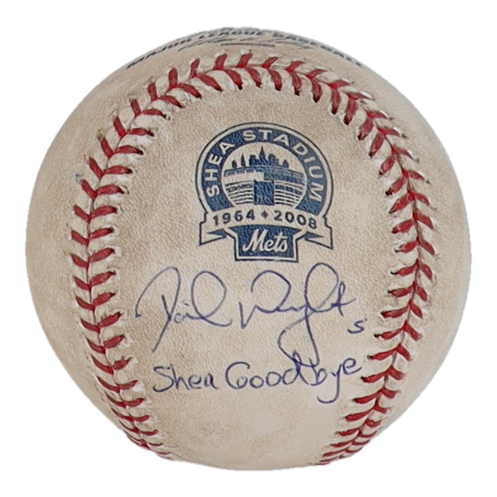 David Wright Signed OML Shea Stadium Logo Baseball Inscribed "Shea ...