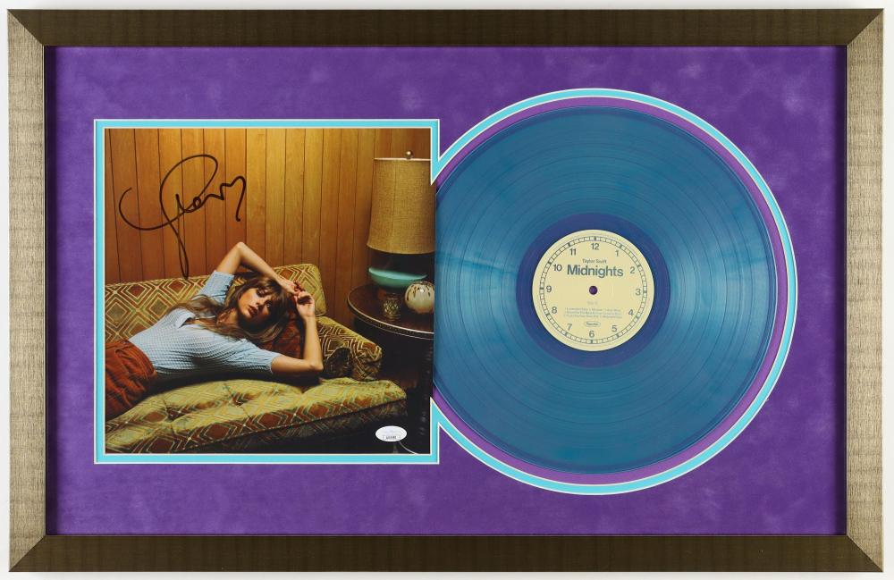 Taylor Swift Signed Custom Framed "Midnights" Vinyl Album Insert ...
