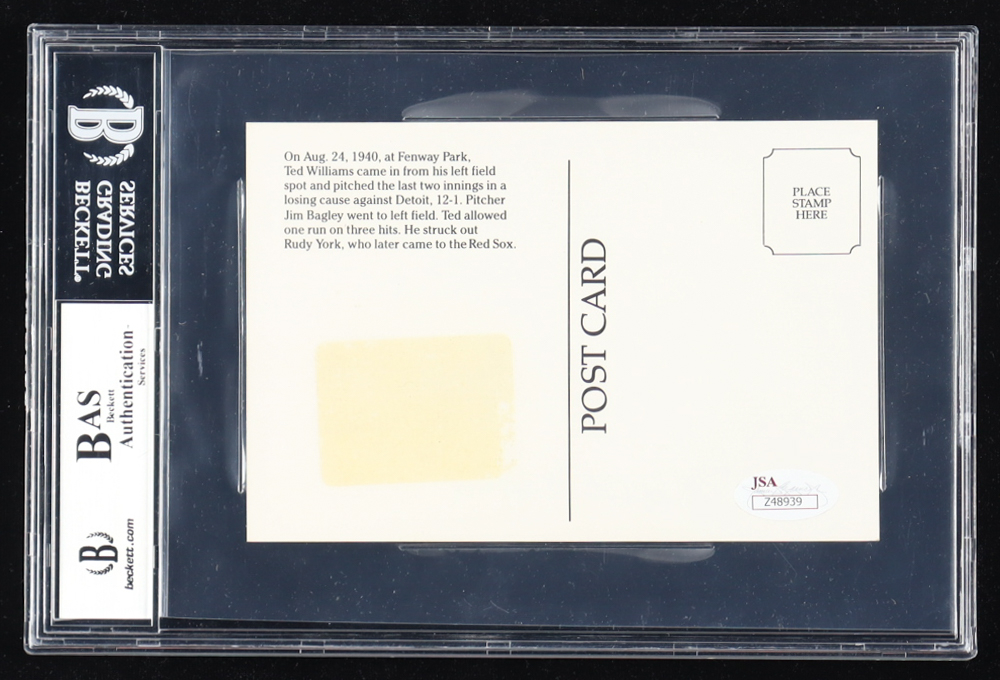 Ted Williams Signed Postcard (BGS) | Pristine Auction
