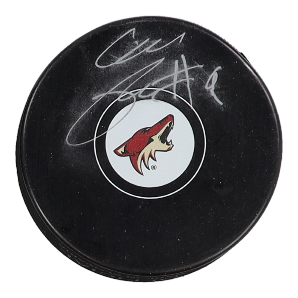 Clayton Keller Signed Coyotes Logo Hockey Puck (Fanatics) | Pristine ...