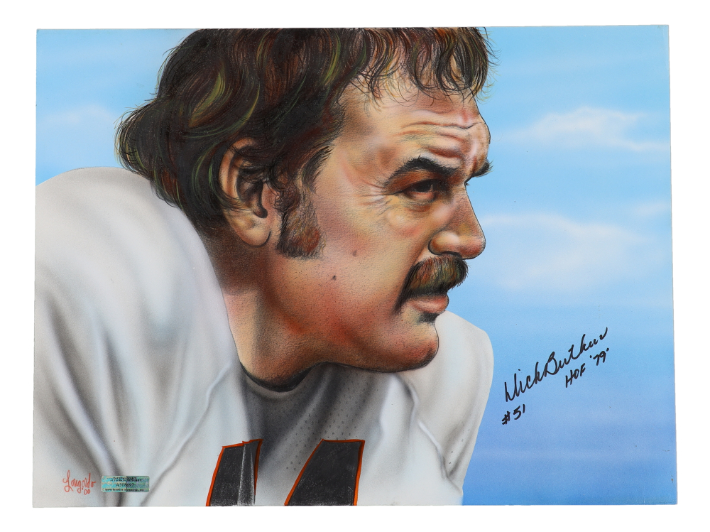 Dick Butkus & Gary Longordo Signed Bears Original Artwork Inscribed ...
