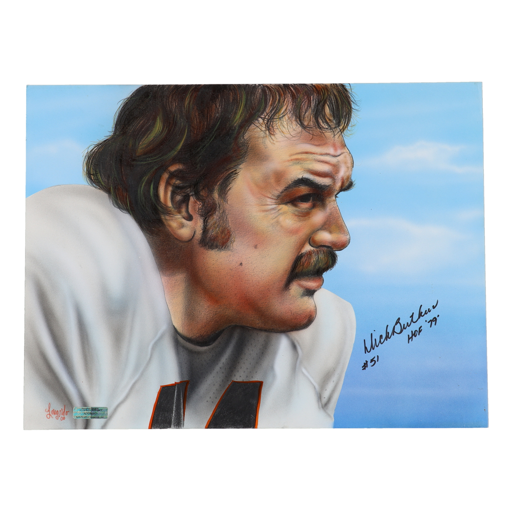 Dick Butkus & Gary Longordo Signed Bears Original Artwork Inscribed ...