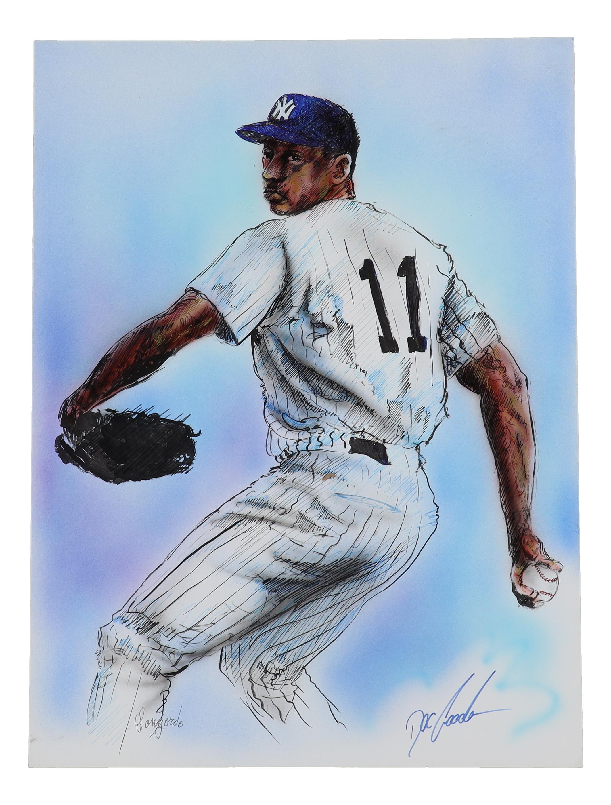 Dwight "Doc" Gooden & Gary Longordo Signed Yankees Original Artwork ...
