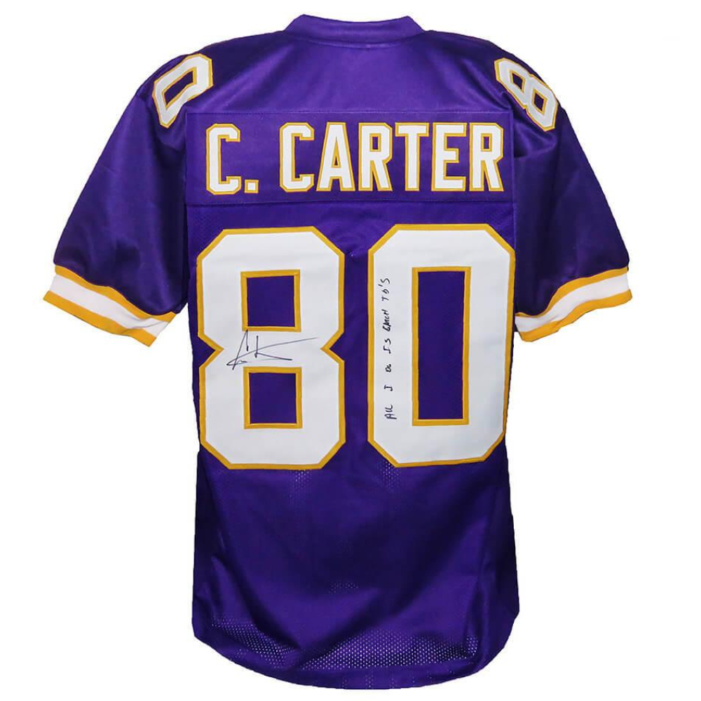 Cris Carter Signed Jersey Inscribed "All I Do Is Catch TD's" (Schwartz ...