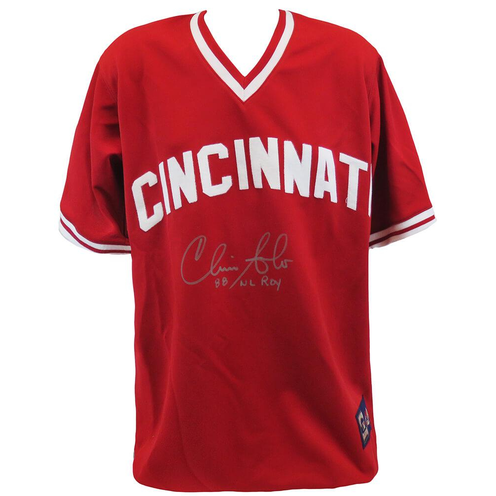 Chris Sabo Signed Reds Jersey Inscribed "88 NL ROY" (Schwartz ...