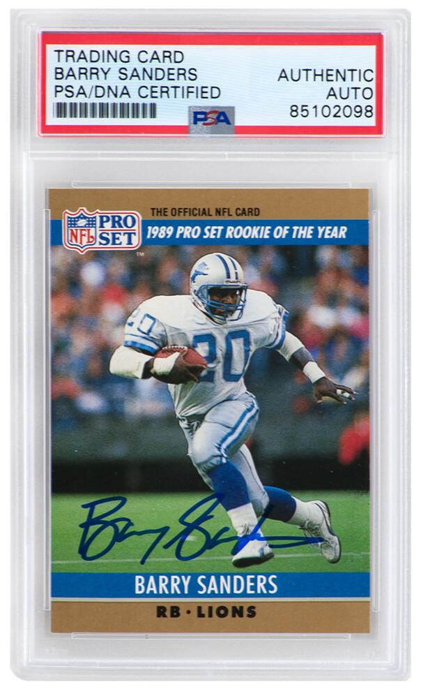 Barry Sanders Signed 1990 FACT Pro Set Cincinnati #1 W1 (PSA ...