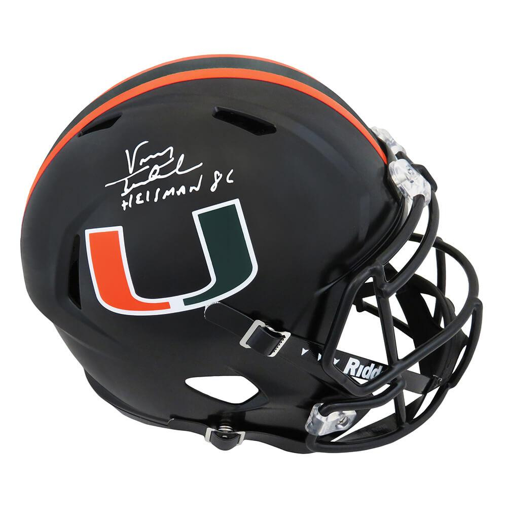 Vinny Testaverde Signed Miami Hurricanes Full-Size Matte Black Speed ...